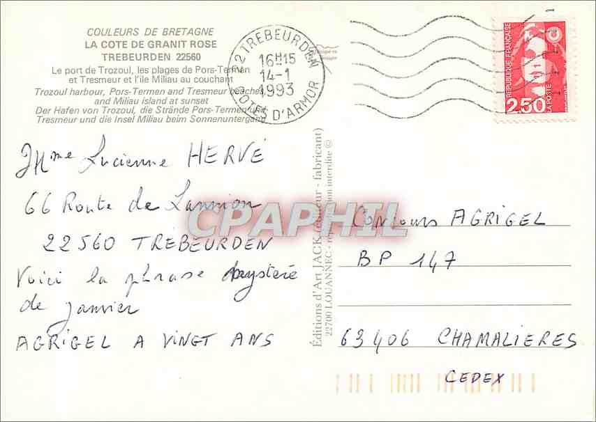 Postcard Modern Trebeurden's Cote de Granit Rose Colors of Brittany ...