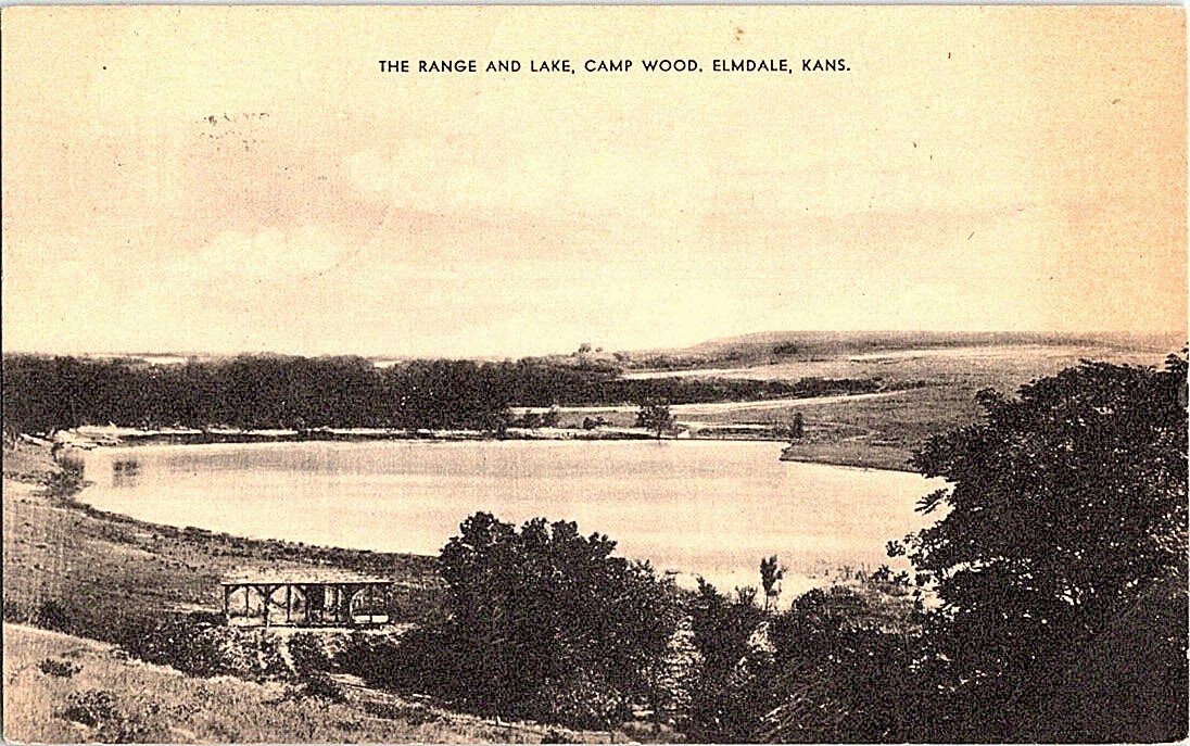 The Range and Lake Camp Wood Elmdale Kansas Vintage Postcard Standard ...