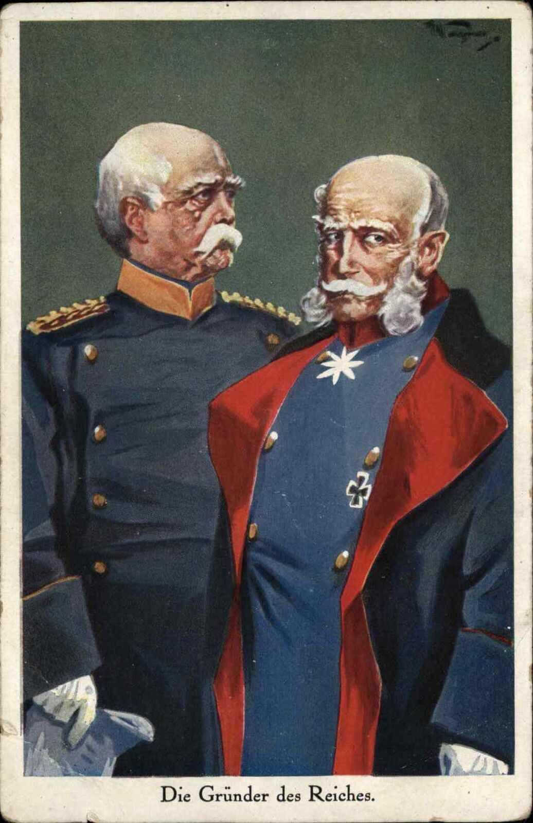 WWI Propaganda Satire Caricature Otto Von Bismarck & Franz Josef c1915 ...