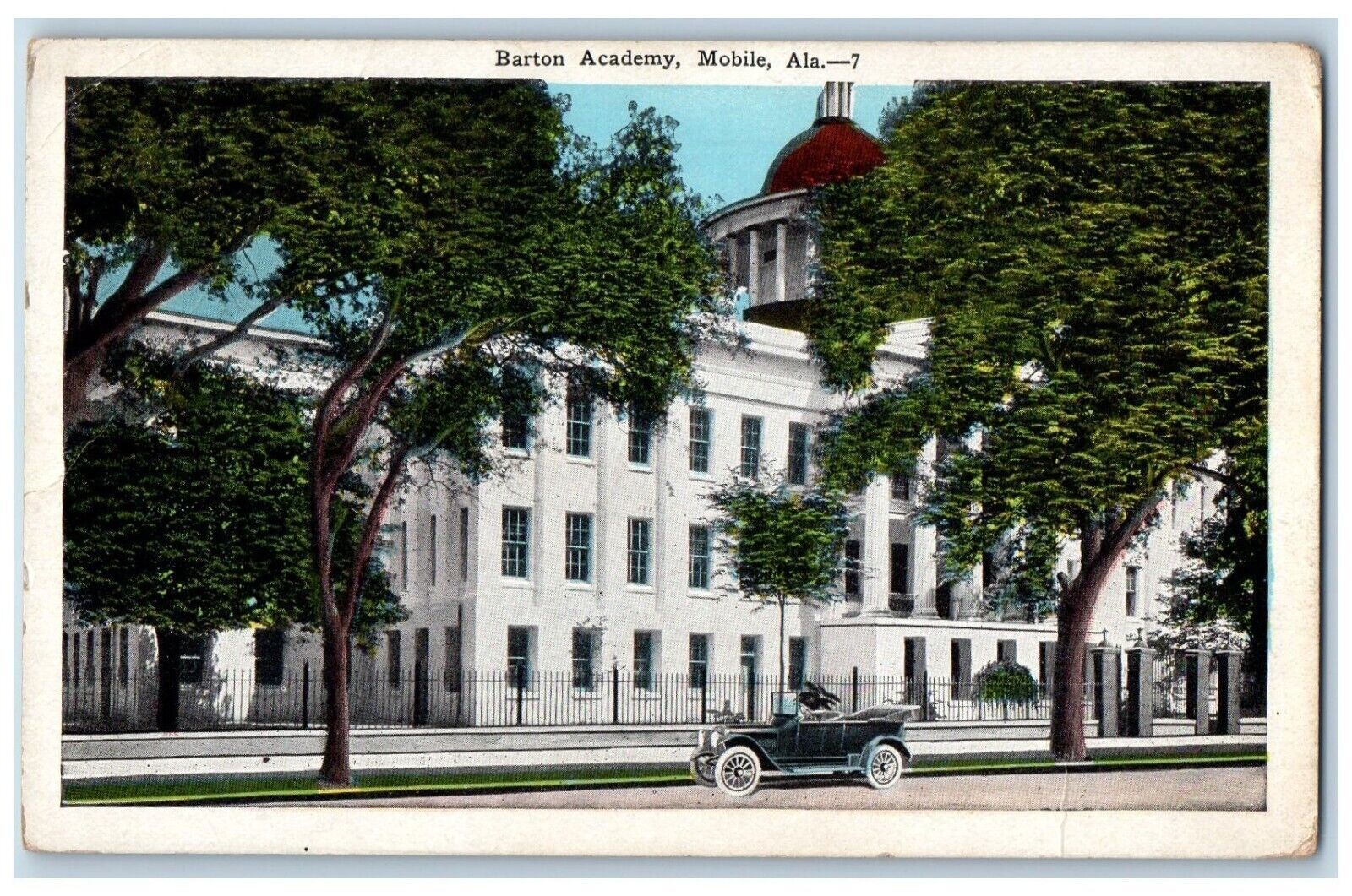 Mobile Alabama Postcard Barton Academy Exterior Building c1920 Vintage ...