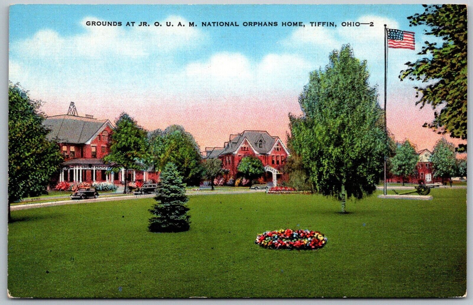 Tiffin Ohio 1940s Postcard Grounds At Jr O.U.A.M. National Orphans Home ...