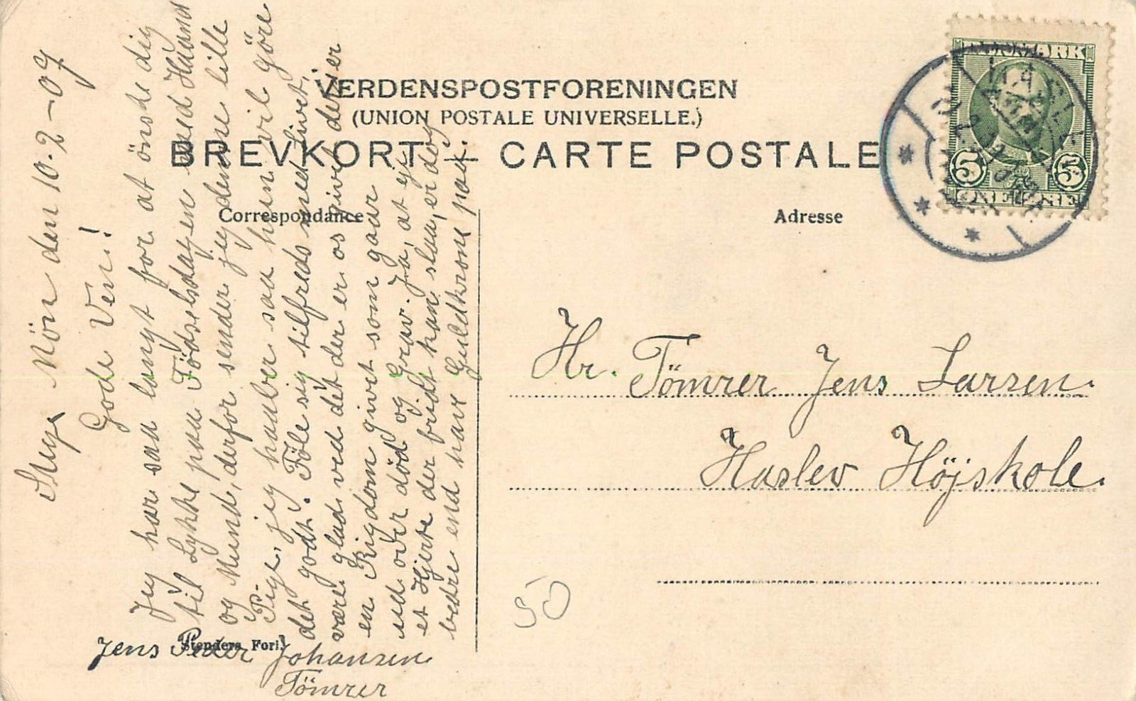 Unit of 2 vintage postcards Denmark Danish humor caricatures 1907 ...