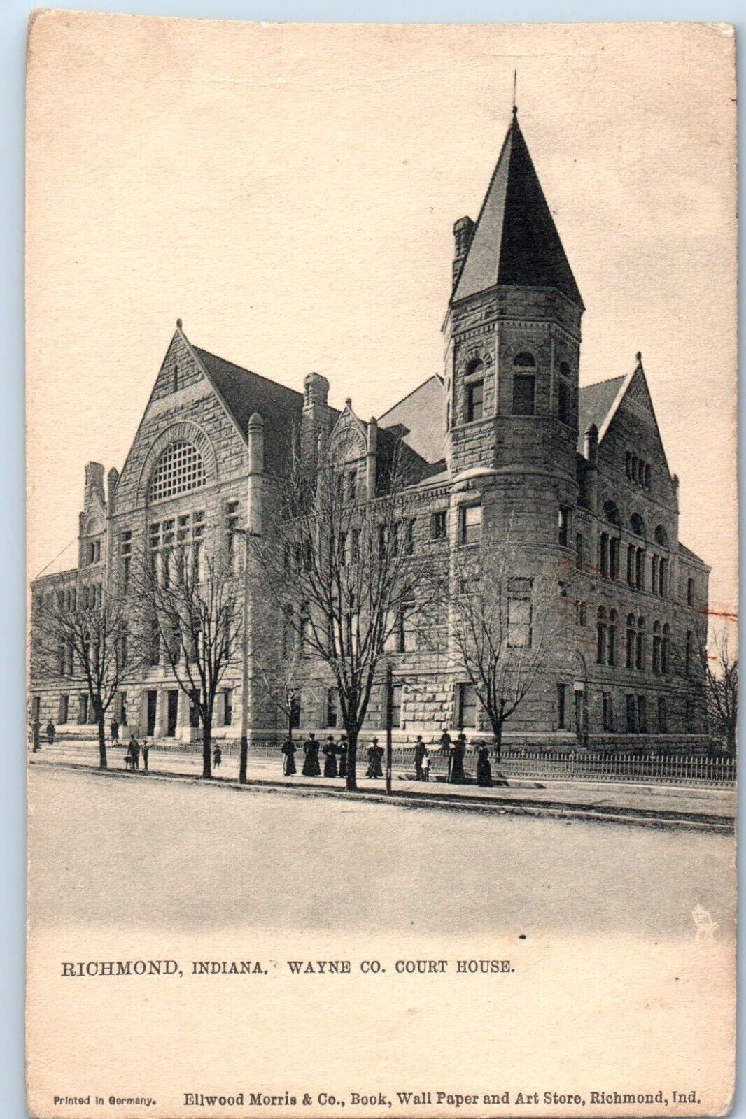 Richmond Indiana Postcard Wayne Co. Court House Exterior 1908 Raphael ...