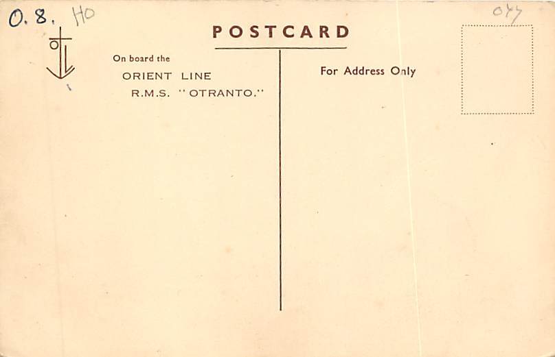 SS Otranto Orient Line Writing on back, missing stamp | Topics - Coins ...
