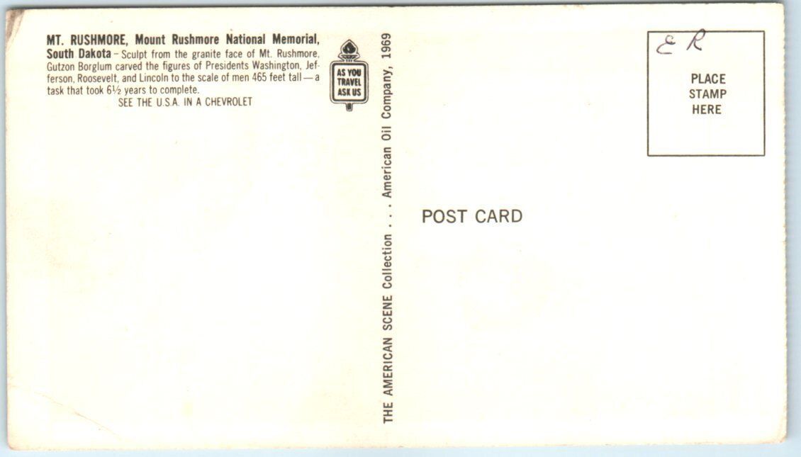 Postcard - Mount Rushmore, Mount Rushmore National Memorial - South ...