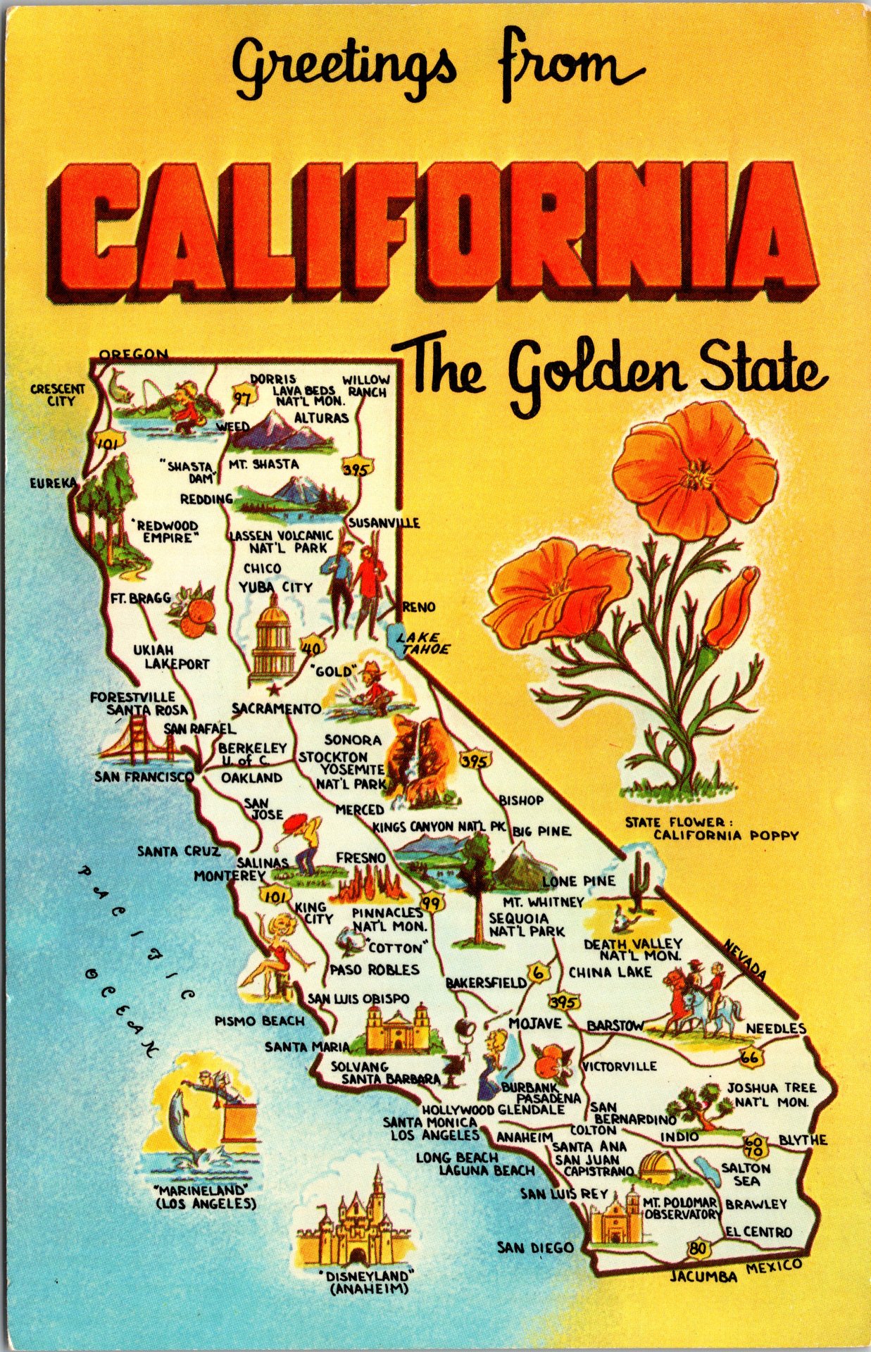 California - Greetings From The Golden State - [CA-518] | United States ...