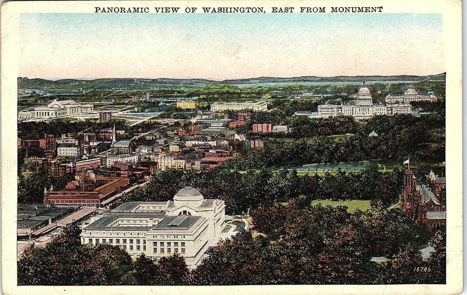 1940s Washington D.C. Panoramic View East from Monument Unposted ...