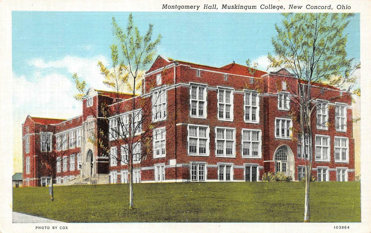 NEW CONCORD, Ohio OH MUSKINGUM COLLEGE~Montgomery Hall ca1940's ...