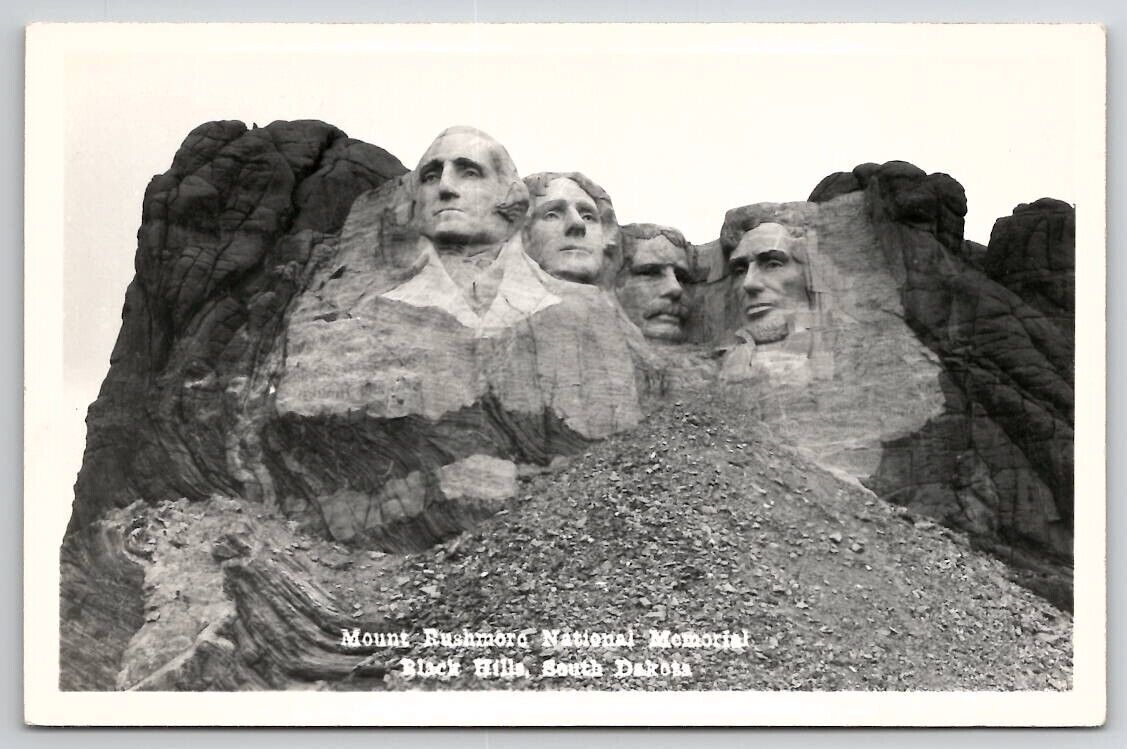 Mt Rushmore National Memorial Black Hills SD RPPC Real Photo Postcard ...