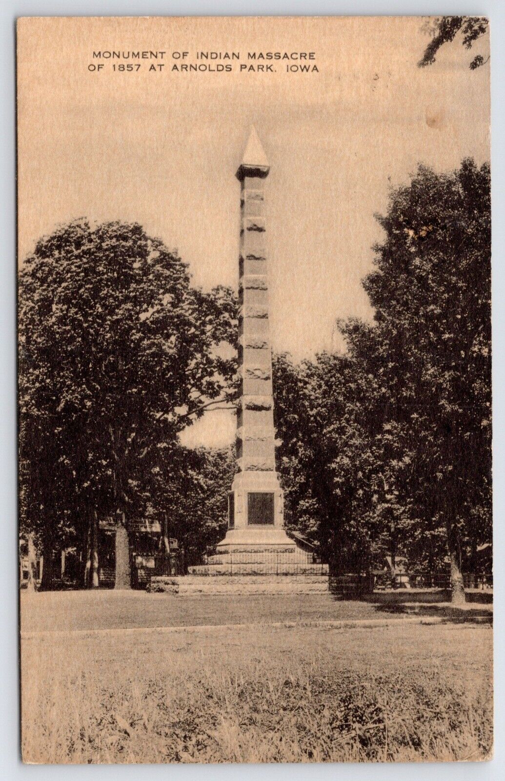Spirit Lake IA Massacre of 1857 Monument~Wahpekute Sioux Led by Chief ...