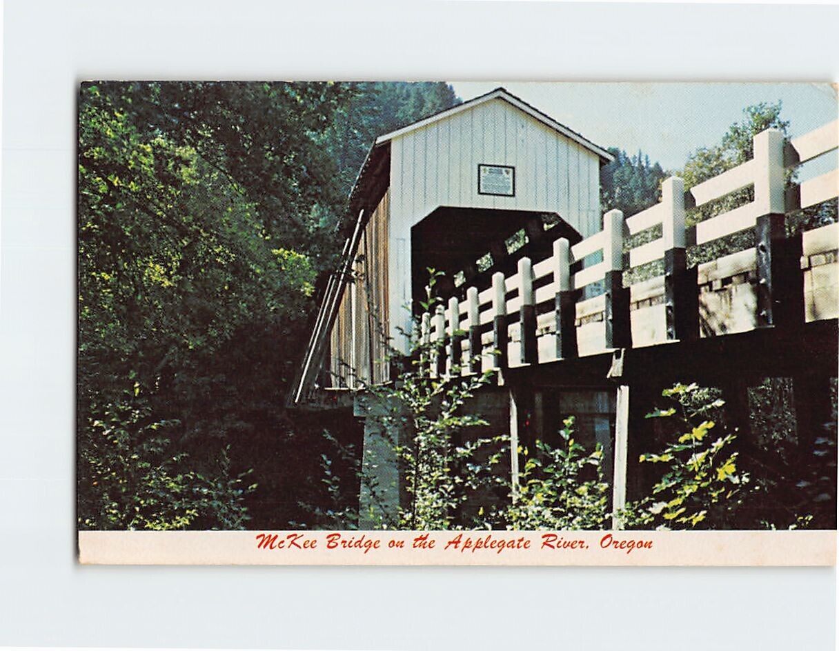 Postcard McKee Bridge on the Applegate River, McKee Bridge, Oregon ...