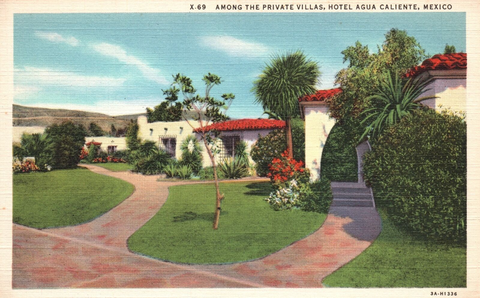Vintage Postcard 1930's Among The Private Villas Hotel Agua Caliente ...