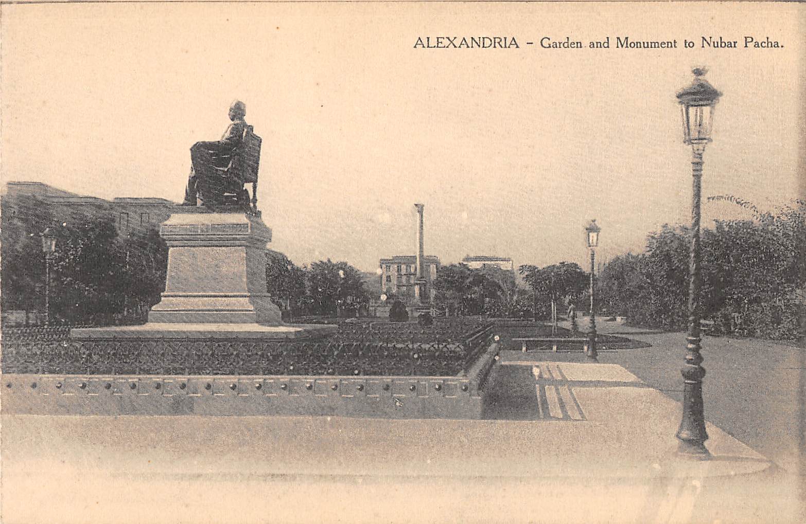BF8968 garden and monument to nubar pacha egypt alexandria Egypt ...