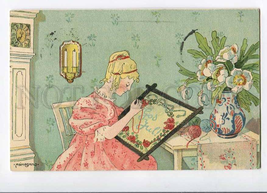 280182 ART NOUVEAU New Year Lady by ADINA SAND old CENSORSHIP | Topics ...