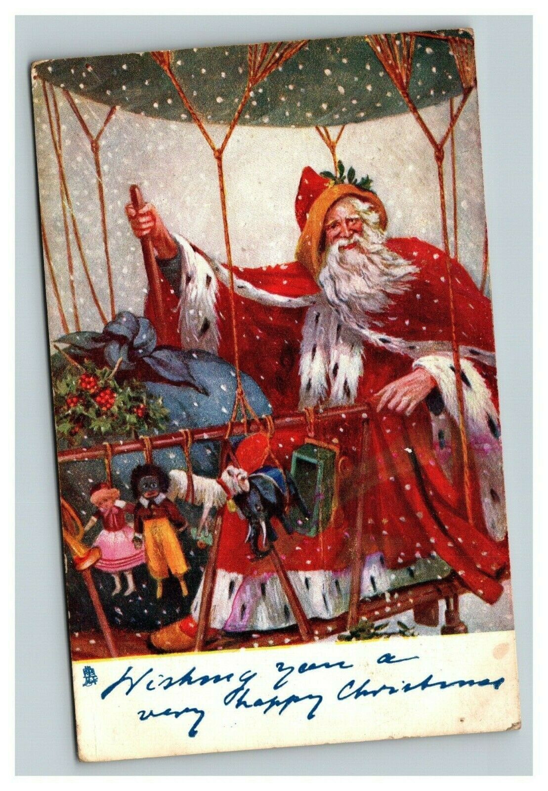 Vintage Early 1900's Postcard Raphael Tuck Christmas Robed Santa Claus ...