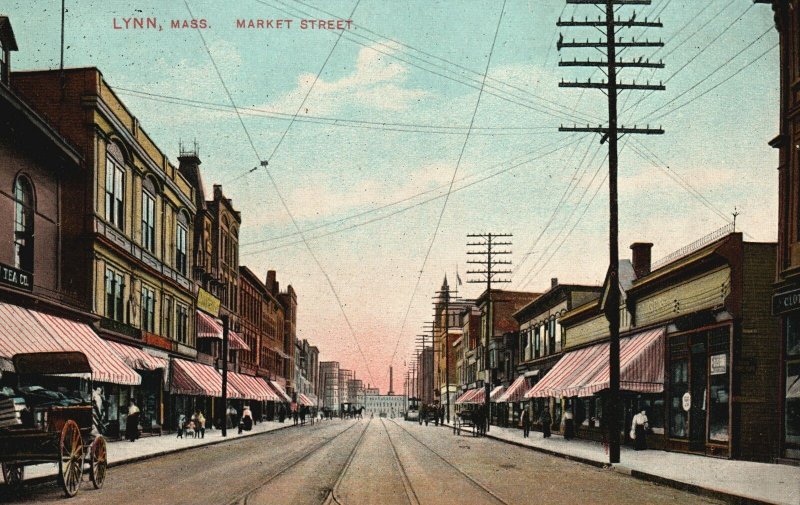 Vintage Postcard 1910's View of Market Street Lynn Massachusetts MA ...