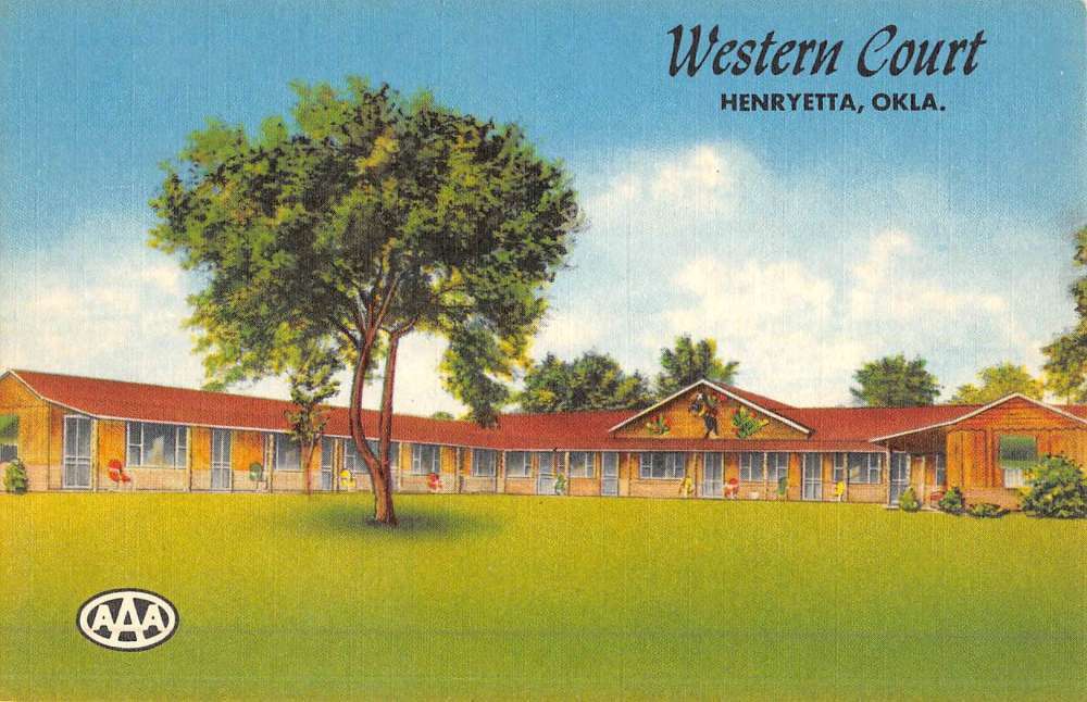 Henryetta Oklahoma Western Court Street View Antique Postcard K51212 ...