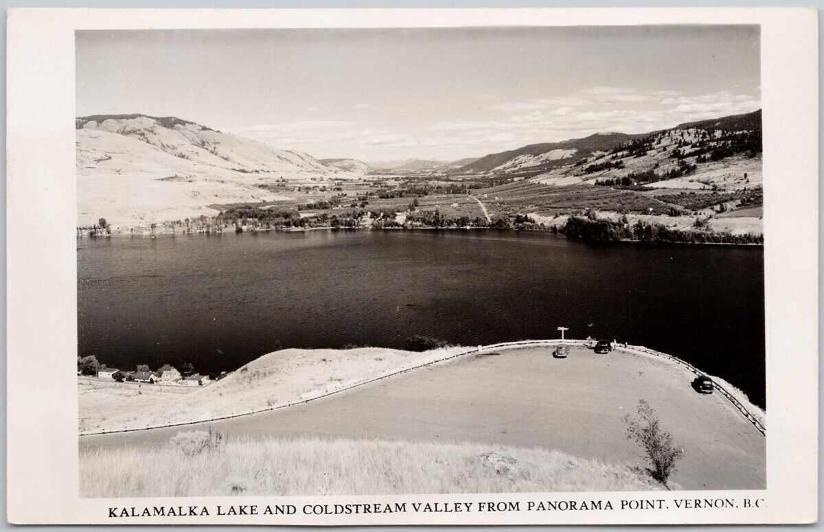Kalamalka Lake Coldstream Valley Vernon BC Panorama Point RPPC Postcard ...