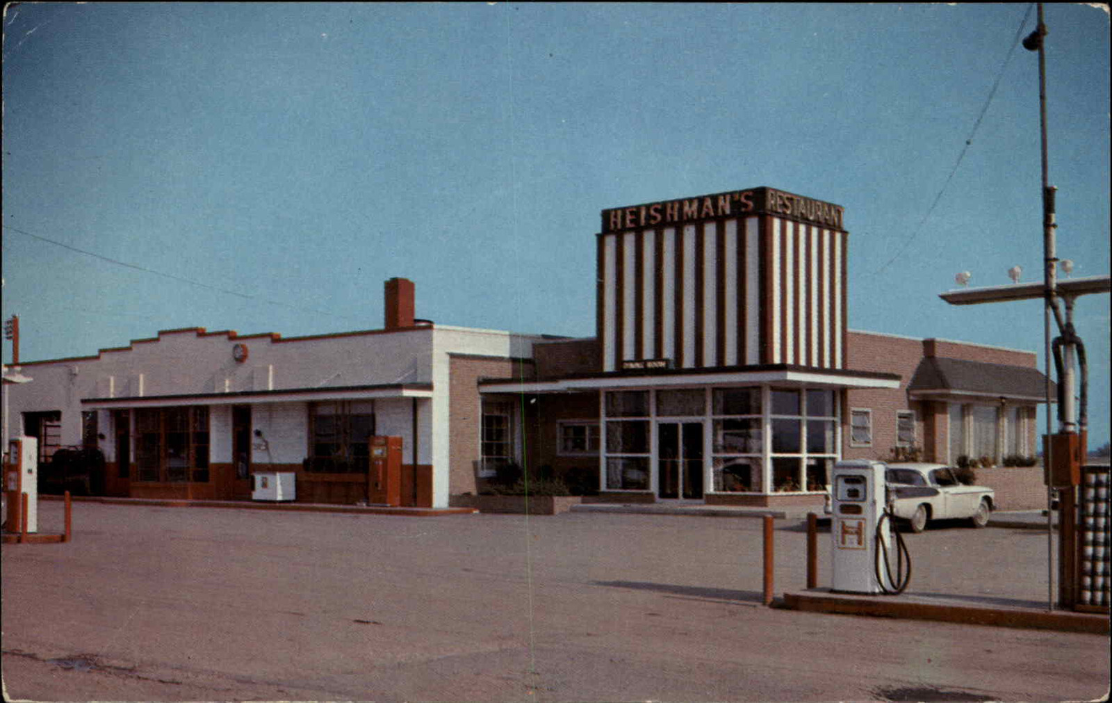 NEW KINGSTOWN PENN PA Heishman's Restaurant GAS STATION Postcard ...