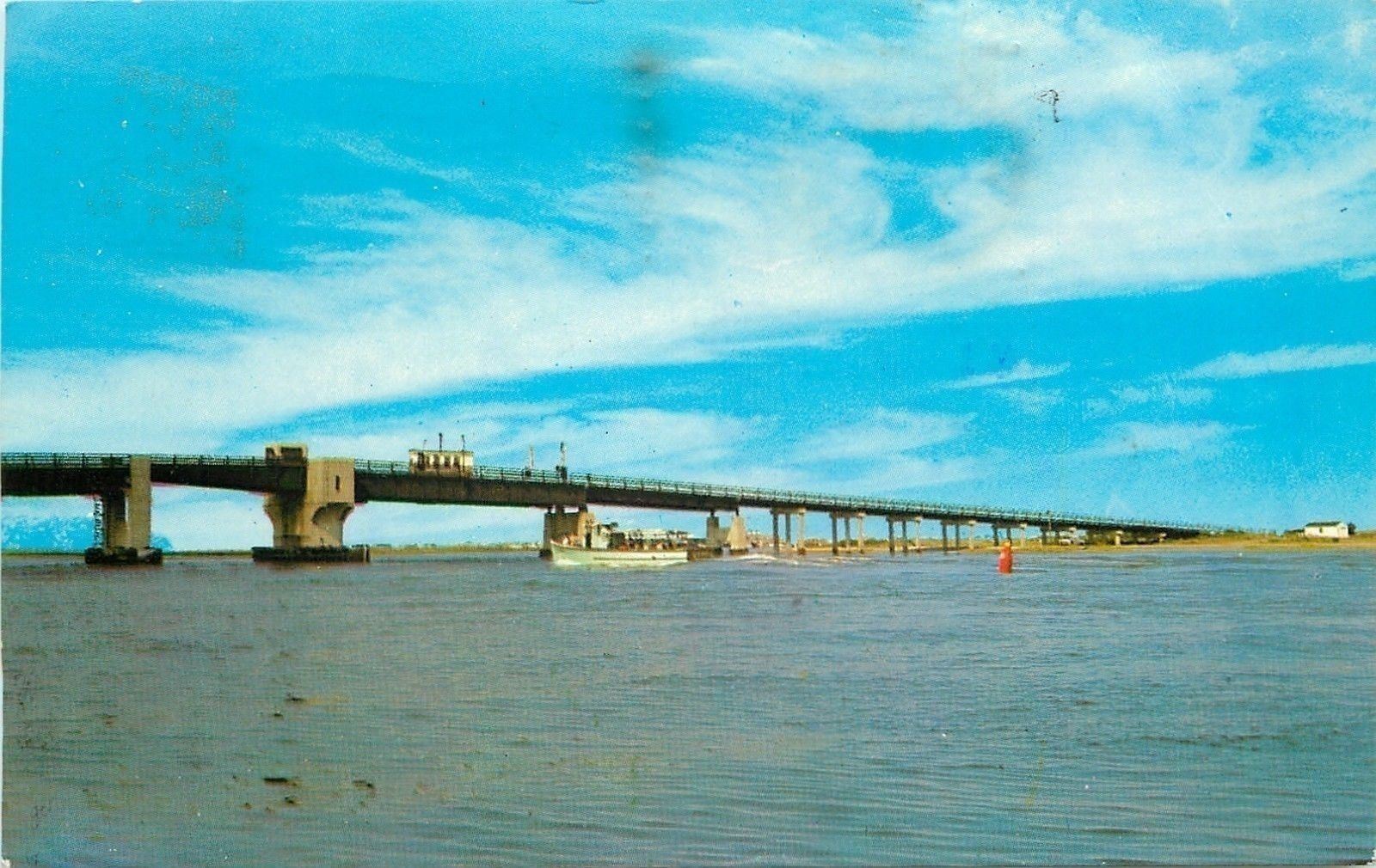 Wildwood By The Sea New Jersey~Ocean Drive Bridge~Boat~1975~Post Card ...