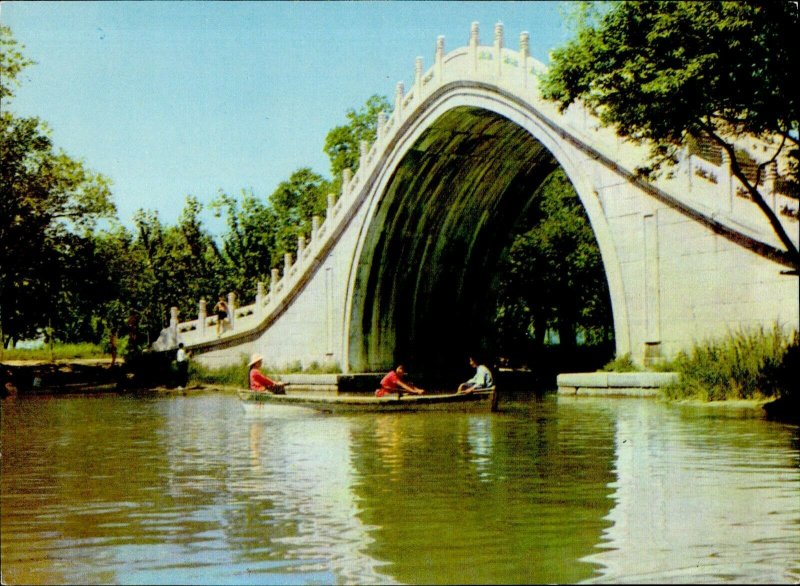 IMN05286 far east asia china peking jade belt bridge river boat types ...