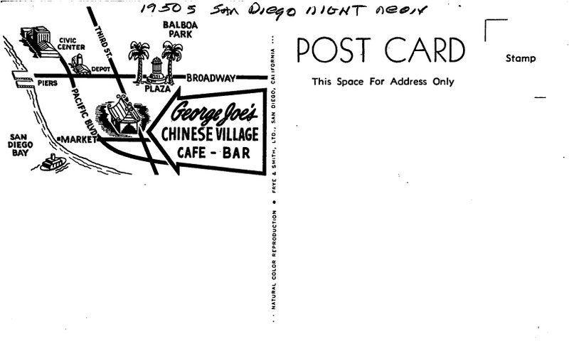 George Joe's Chinese Village 1950s San Diego California Night Neon Frye ...