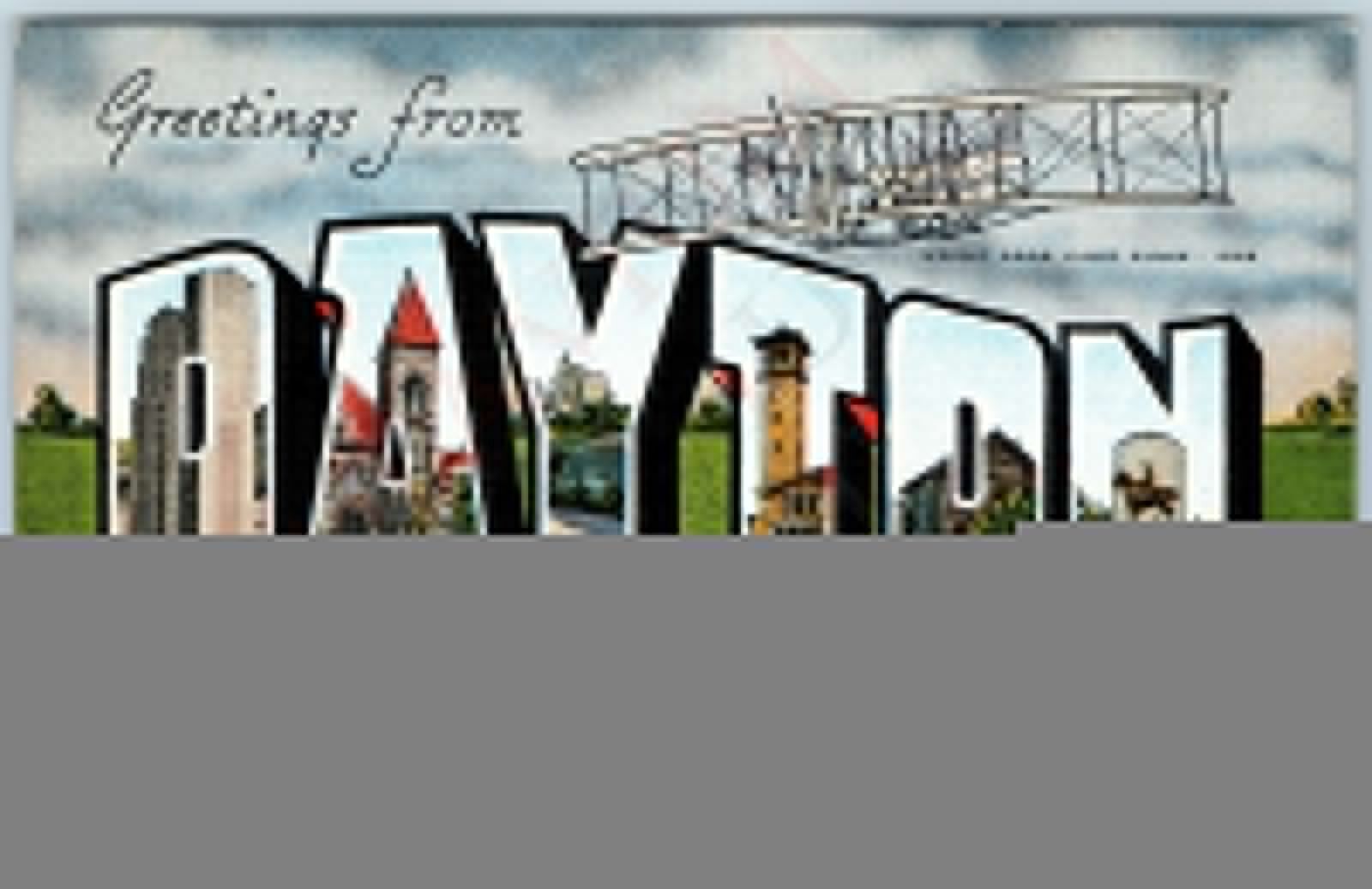 c1940s Dayton OH Greetings Large Bubble Letters Wright Brothers First ...