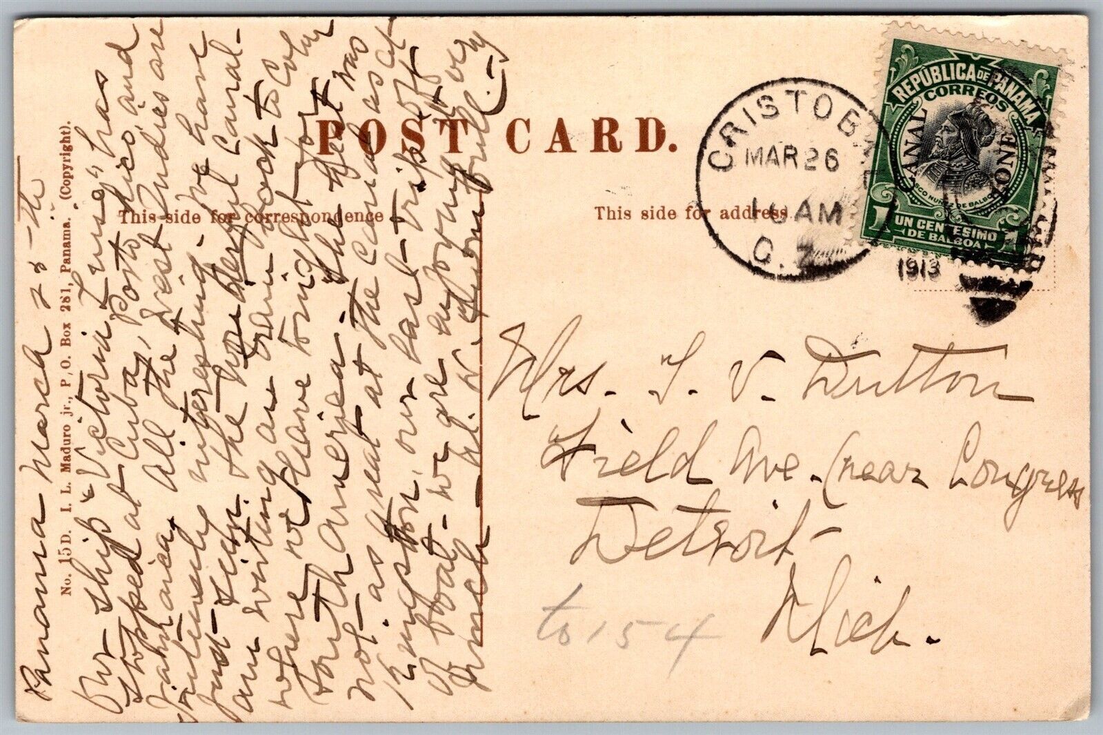 Vtg Panama Canal Pedro Miguel Locks Looking North 1910s View Postcard ...