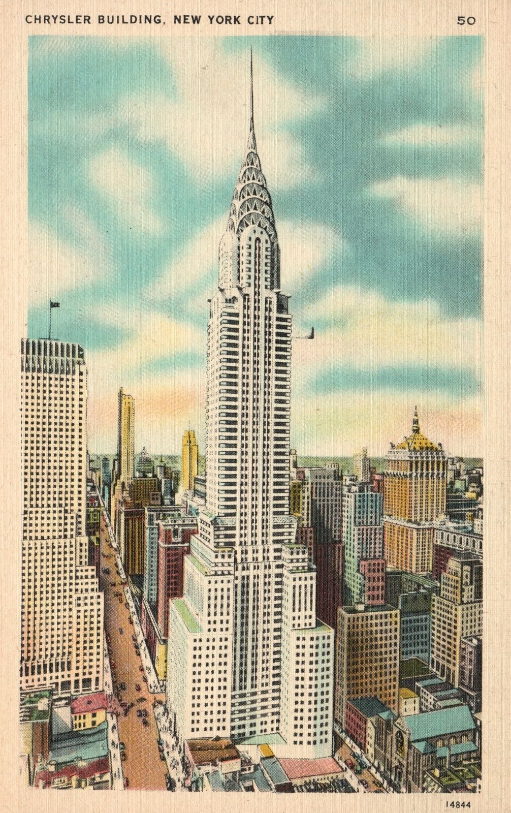 Vintage Postcard Chrysler Building Georgia Marble Indiana Limestone New ...