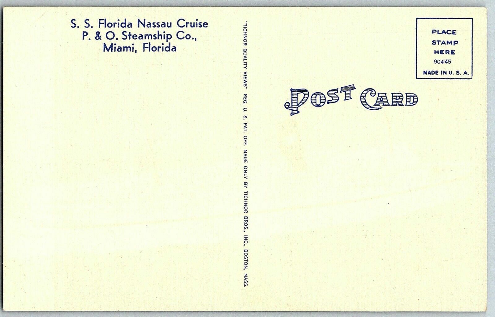 SS Florida Nassau Cruise Ship P&O Steamship Co Miami FL Postcard ...