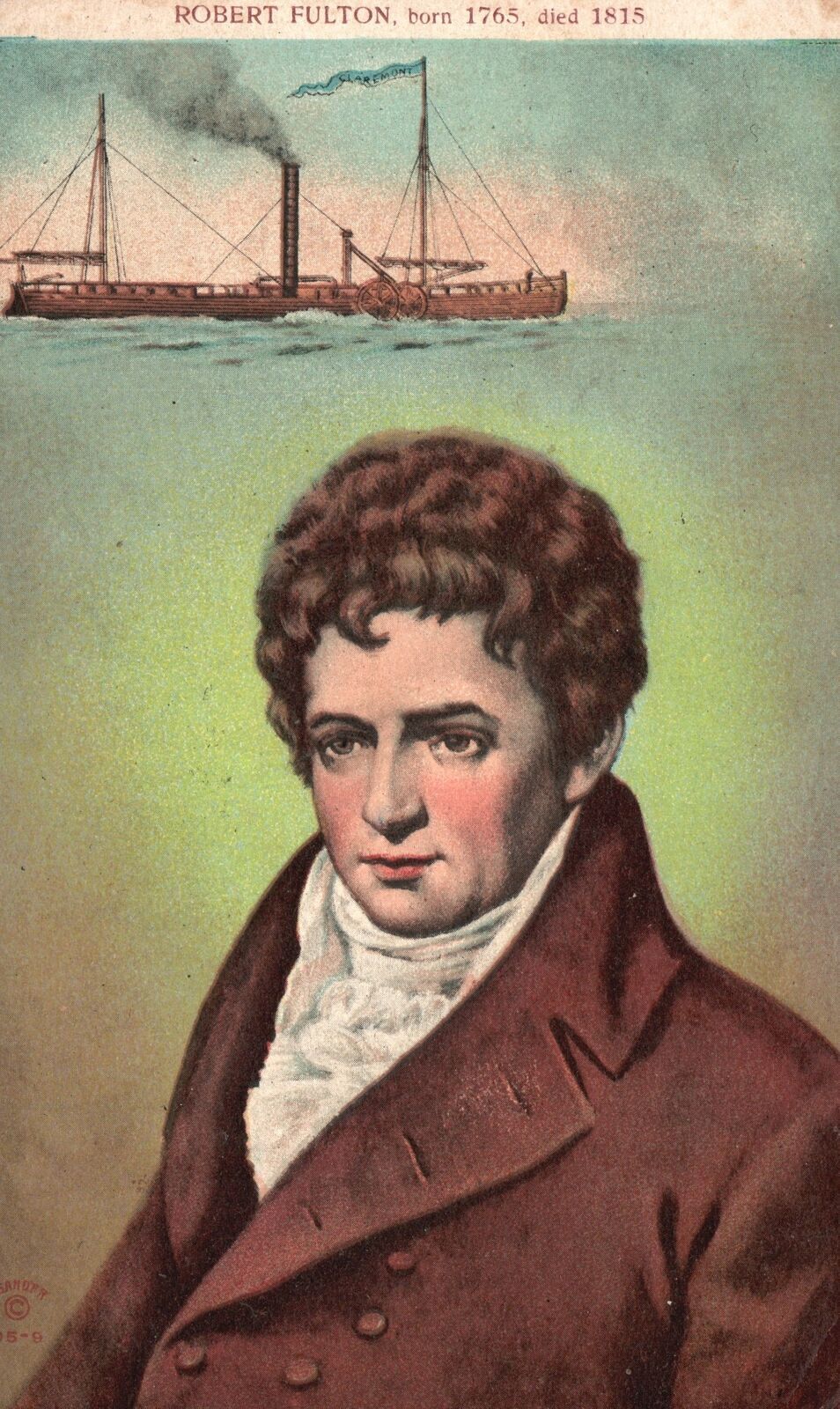 Vintage Postcard Robert Fulton Invented the Use of Paddlewheels ...