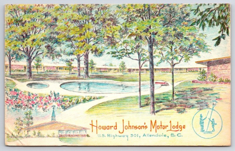 Vintage Postcard 1958 Howard Johnson's Motor Lodge & Restaurant South ...