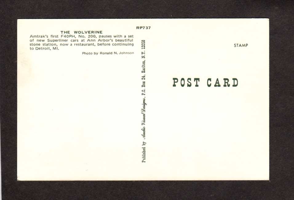 MI Amtrak Railroad Train Wolverine 200 Ann Arbor Michigan Depot Station ...