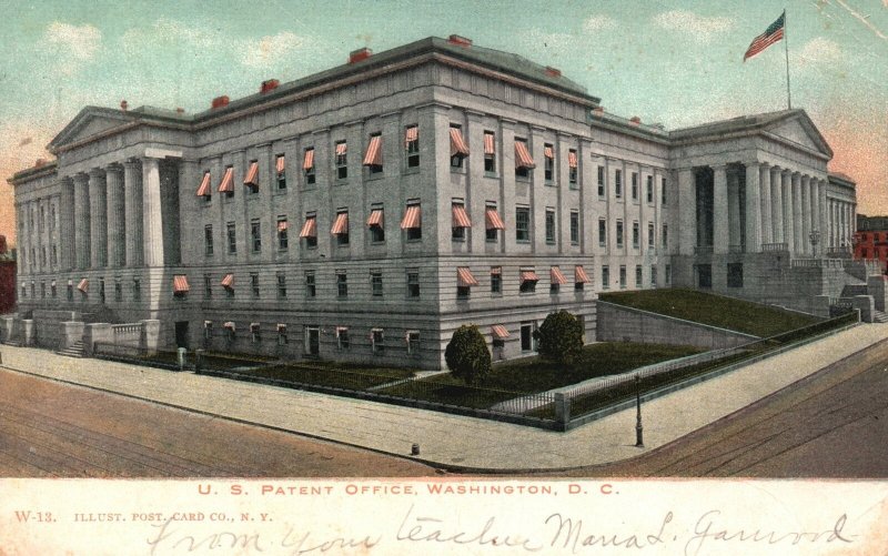 Vintage Postcard 1908 U.S. Patent Office Historical Building Washington ...
