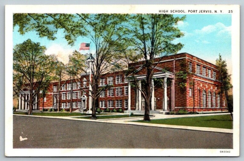 Vintage New York Postcard - High School Port Jervis | United States ...