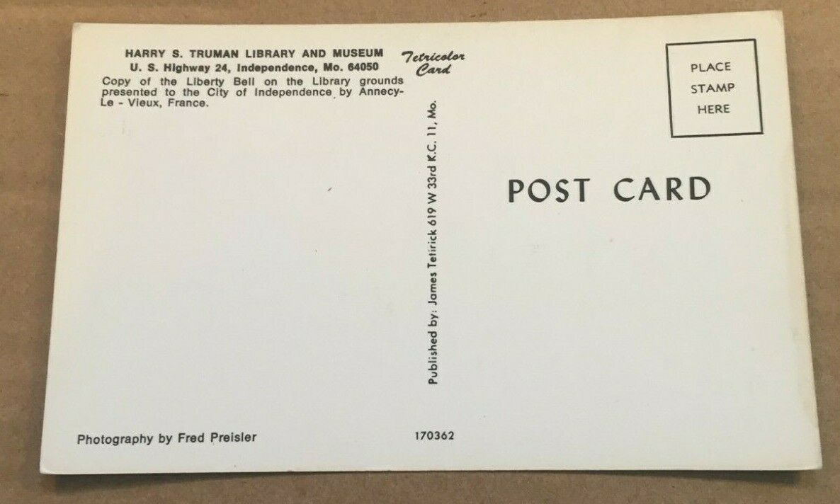 Vintage Unused Postcard Harry S. Truman Library & Museum Independence ...
