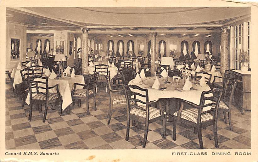 RMS Samaria Dining Room Cunard Line Ship Unused | Topics - Other ...
