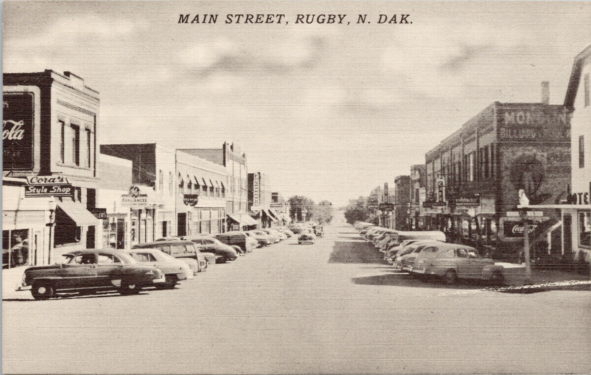 Rugby ND Main Street Cora's Style Shop Autos Tichner Postcard G55 ...