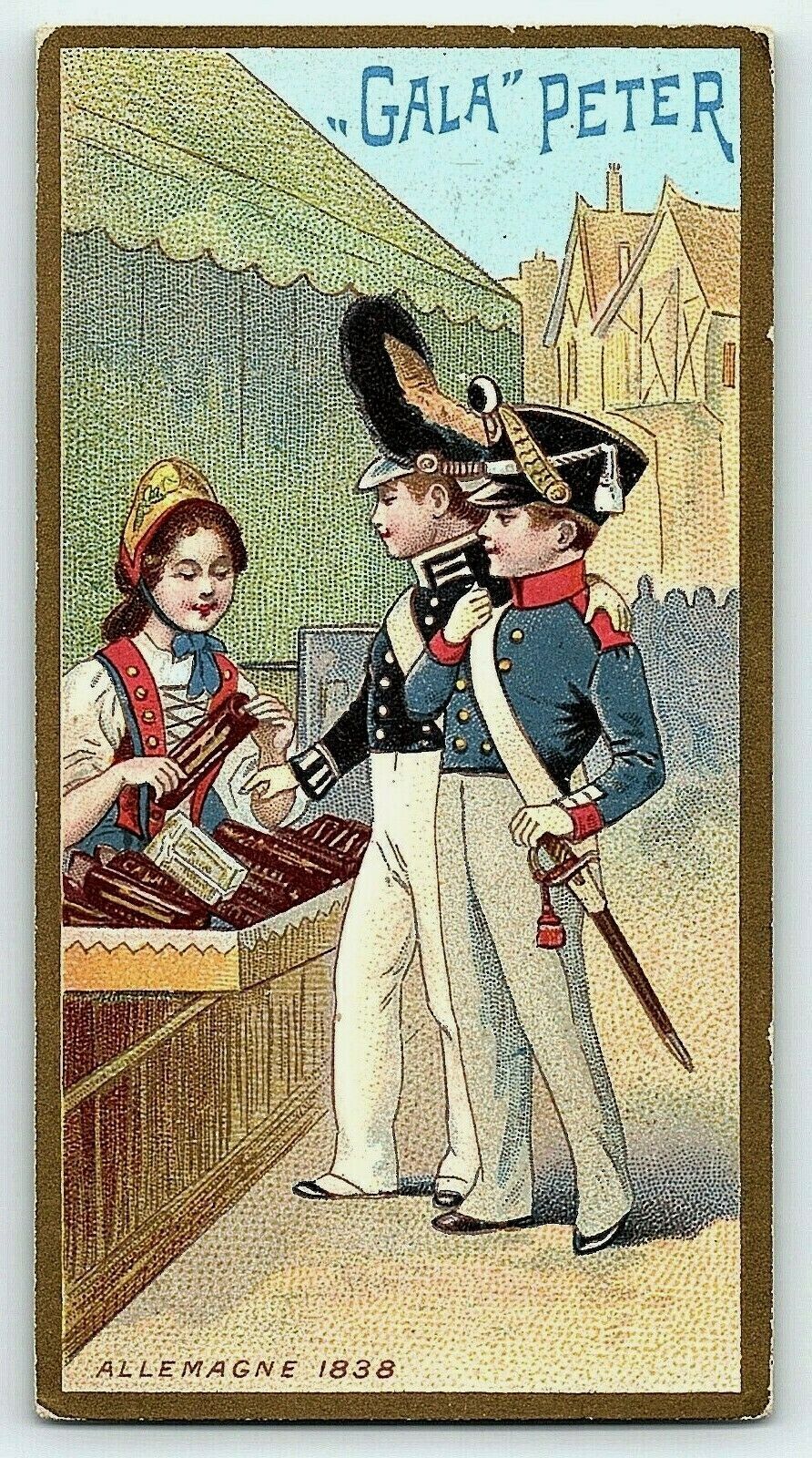 1900 Gala Peter Swiss Milk Chocolates Trade Card French Victorian ...