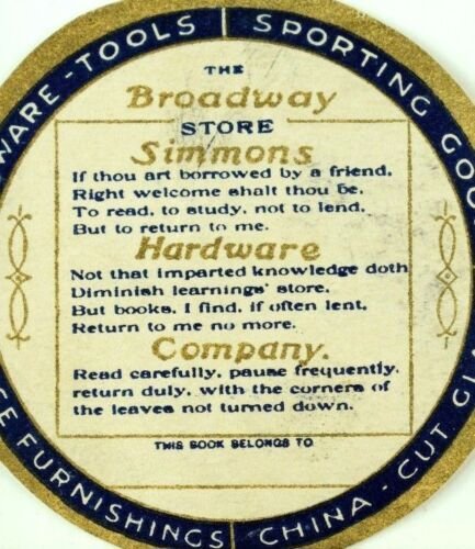 1890's Broadway Store, Simmons Hardware Company Tools Victorian Card ...