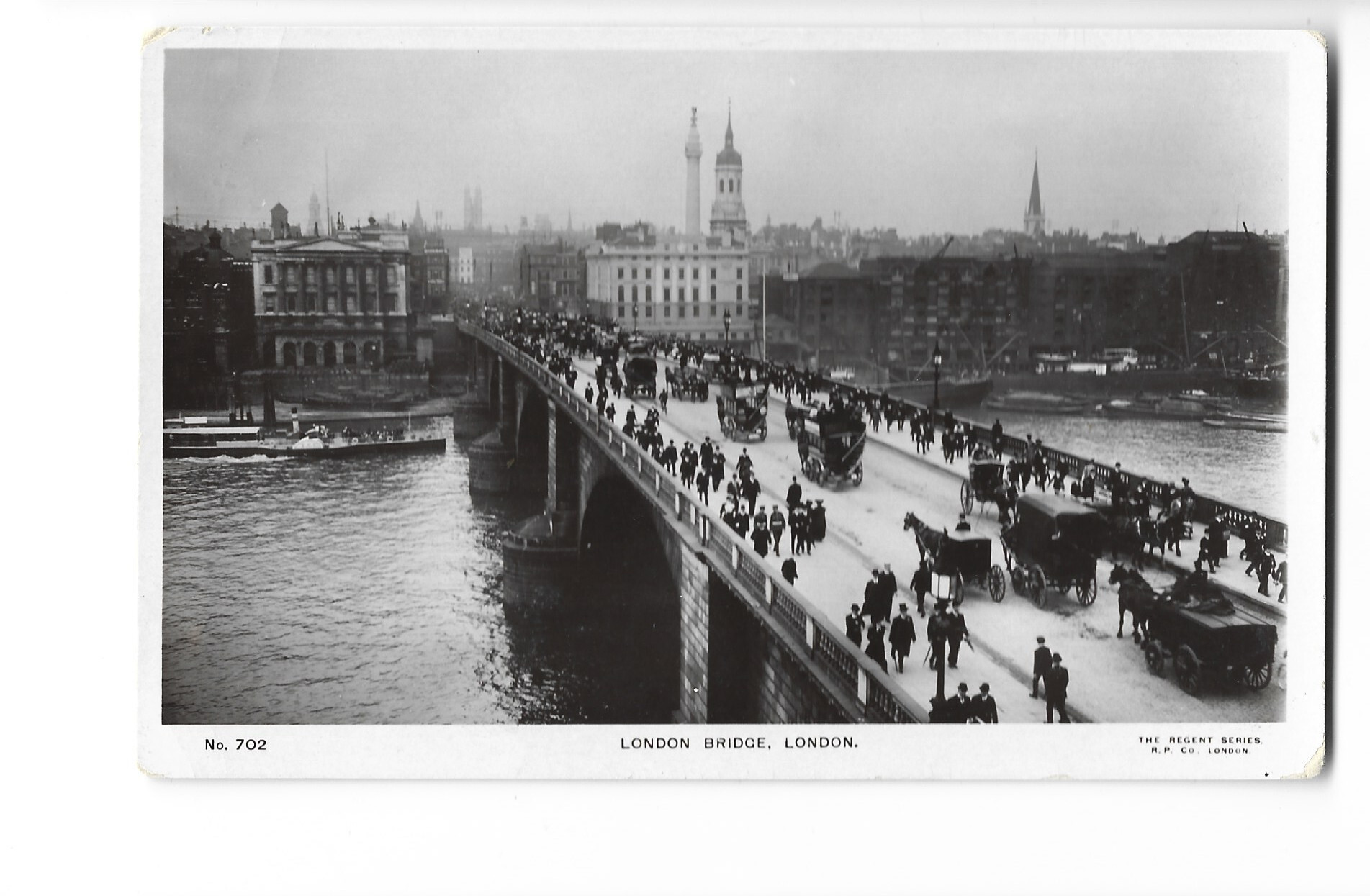 185, England, London, London Bridge, River, Bridge and Trafffic, Circa ...