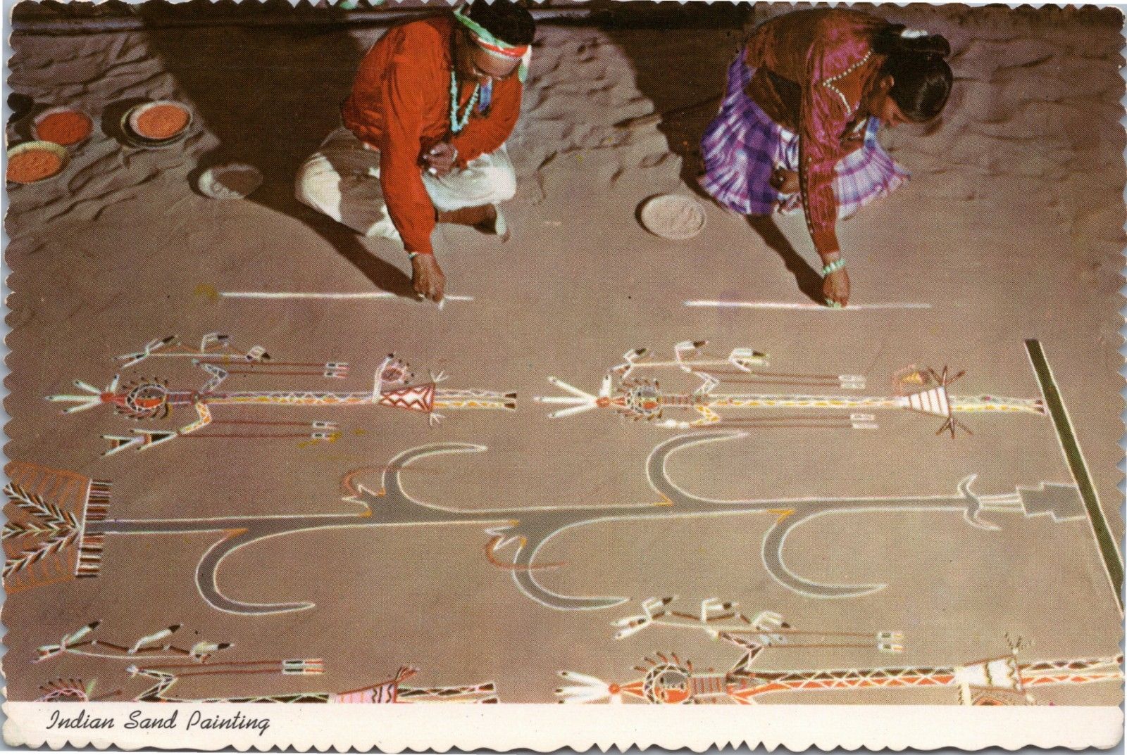 Navajo Indian Sand Painting, Posted Gallup New Mexico 50th Indian ...