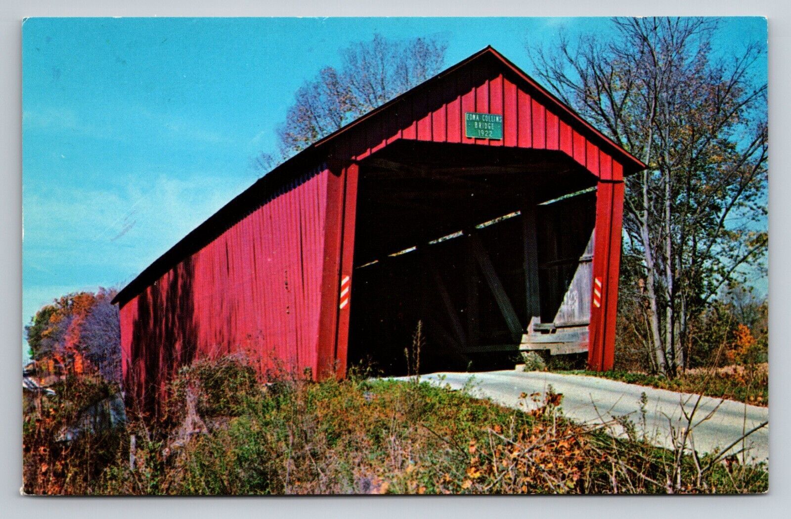 Edna Collins Covered bridge Clinton Falls Indiana Vintage Unposted ...