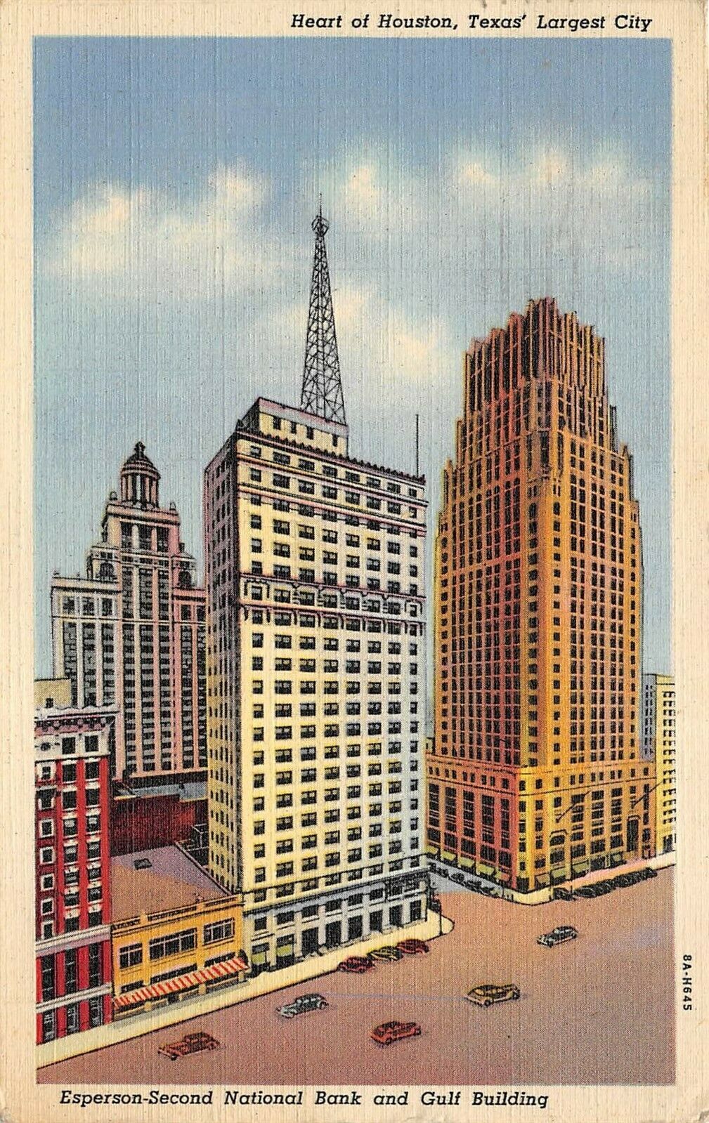 Houston Texas 1945 Postcard Esperson Second National Bank | United ...