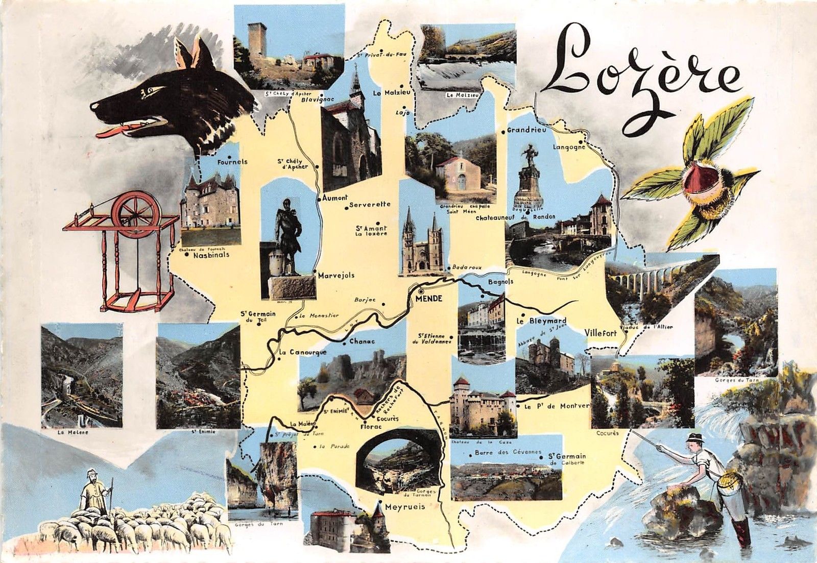 BR26819 Lozere map cartes geographiques France | Europe - France ...