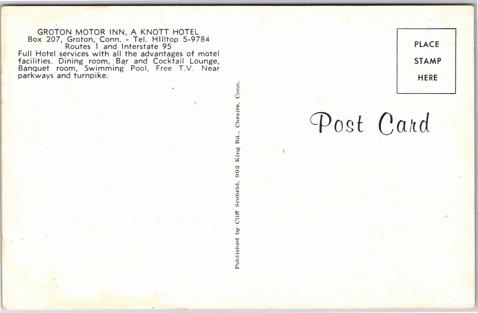Vintage Postcard the Groton Motor INN and Hotel Located at Groton CT ...