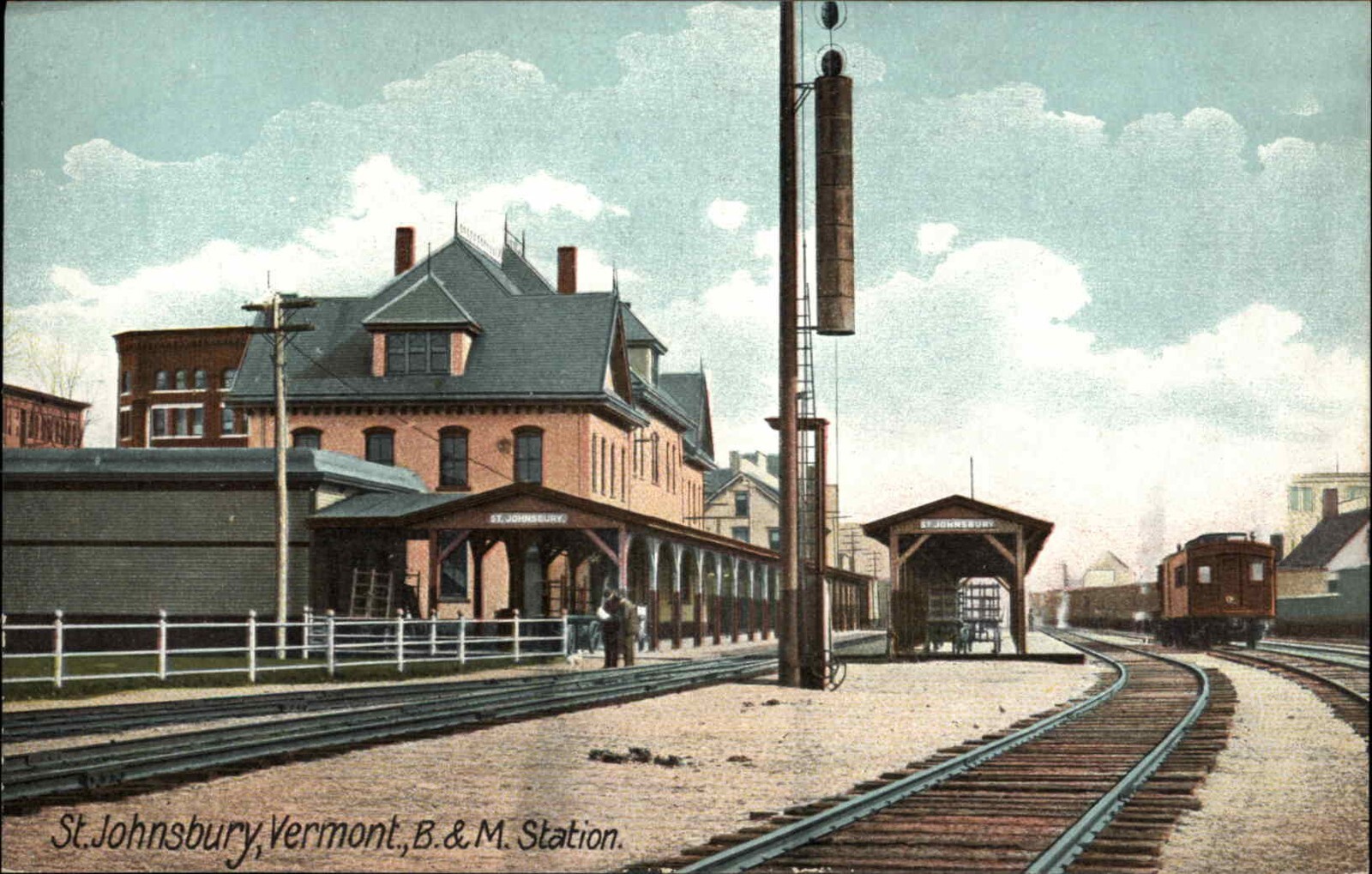 St Johnsbury VT B&M Station Depot Train RR Track 1900s-20s Vintage ...