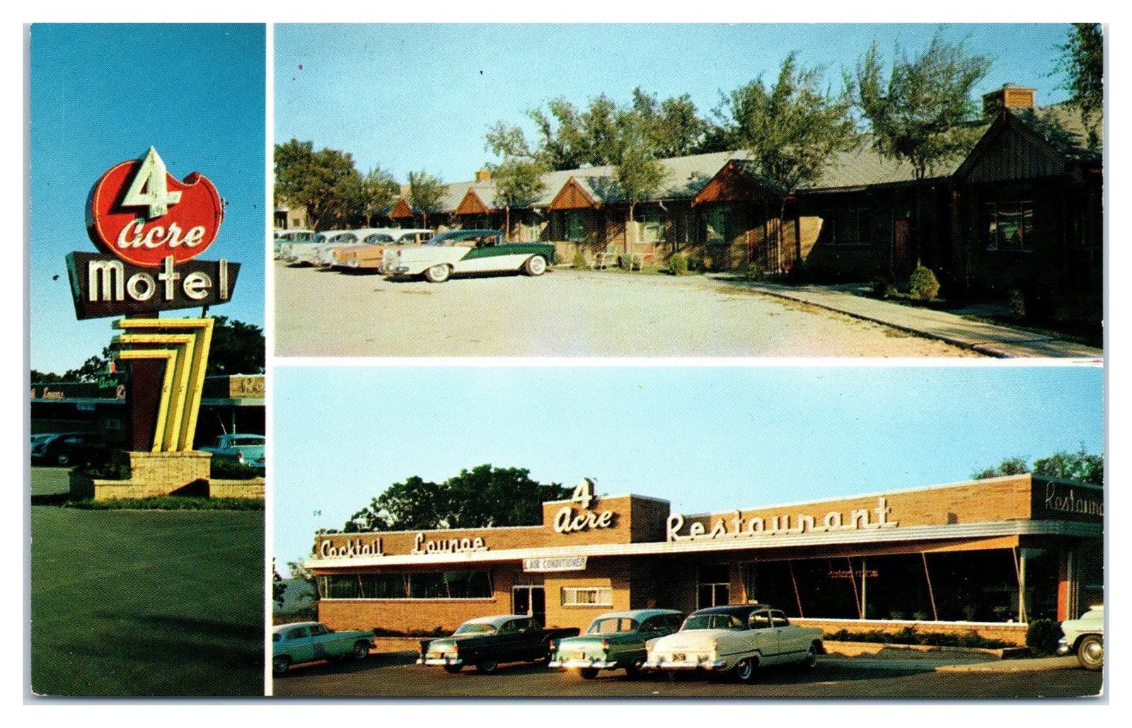 1950s/60s 4 Acre Motel, Cocktail Lounge, & Restaurant, Kansas City, MO ...