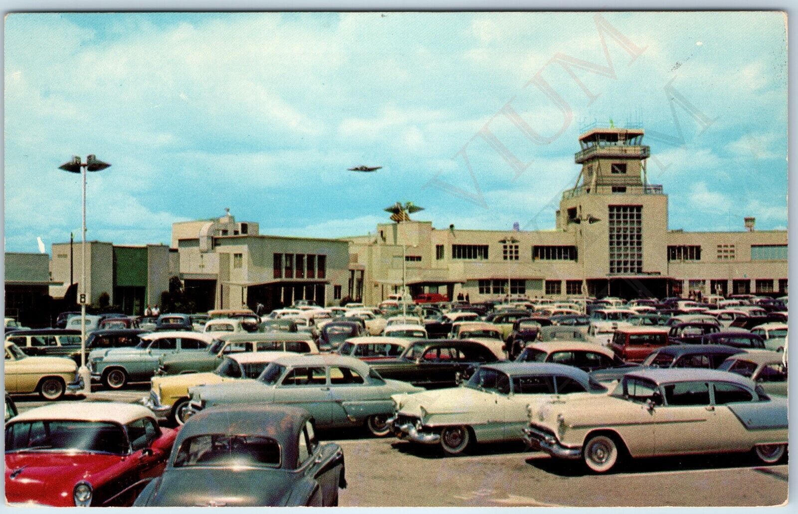 1955 Burbank, CA Lockheed Air Terminal Los Angeles Chevy Cars Airport ...