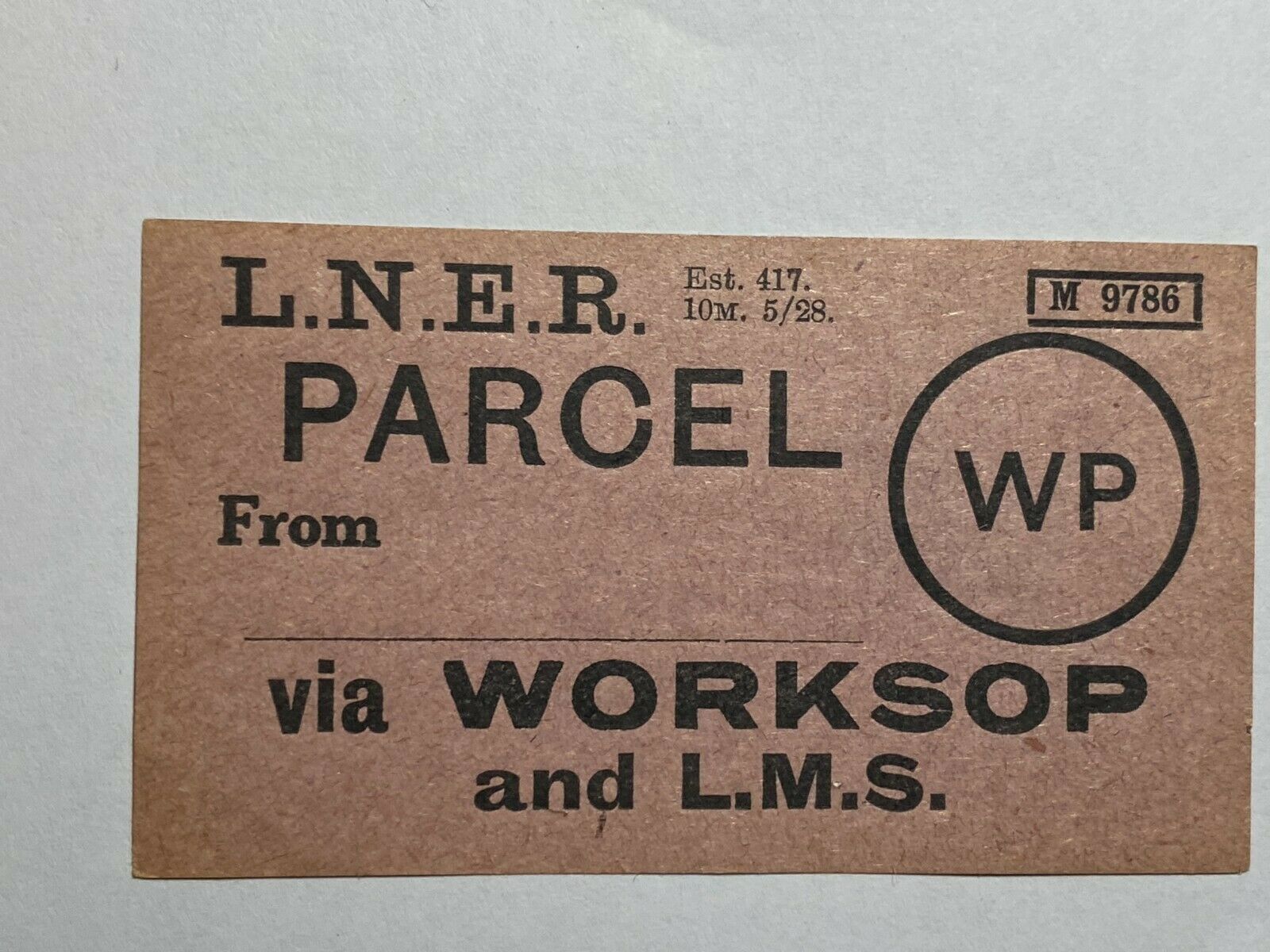 Railway Luggage Label - Lner Parcel via Worksop (Ww24) | Topics ...
